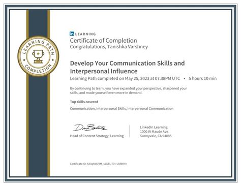 tanishka varshney on linkedin certificate of completion