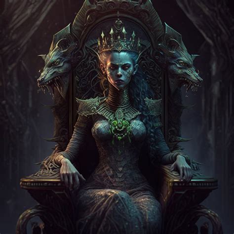 Reptilian Woman Goddess Seat On Throne Lighting1 By Anarkia333 On