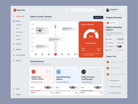 Taskpro Task Management Dashboard By Muhammad Shofiuddoula For Zeyox