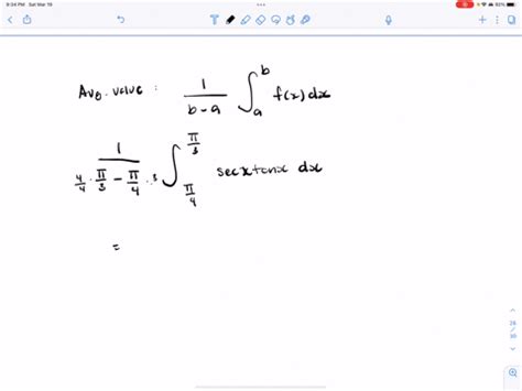 Solved Compute The Average Value Of F Over A B F X Sec X Numerade