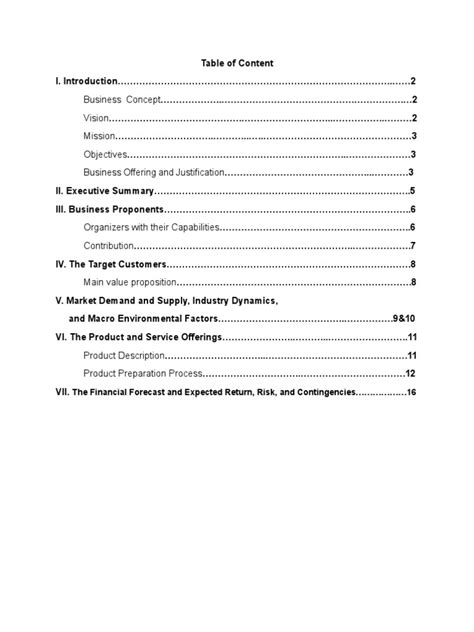 Table Of Content Entrep Pdf