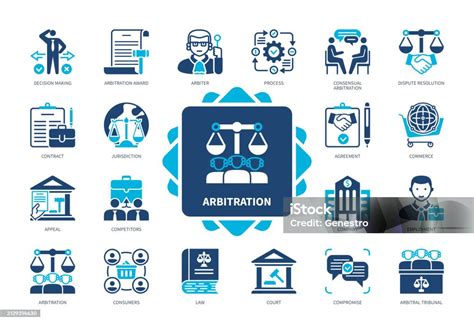 Arbitration Solid Icon Set Stock Illustration Download Image Now