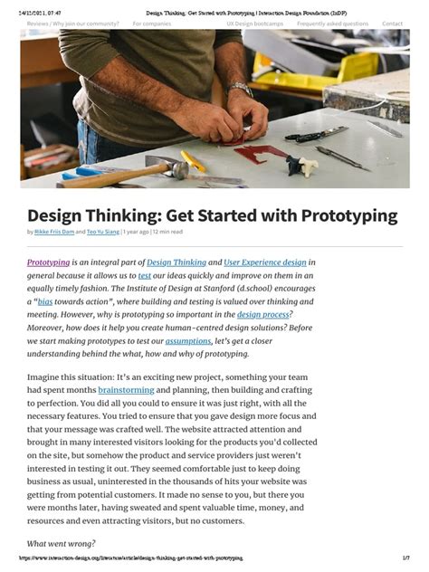 Design Thinking Get Started With Prototyping Interaction Design Foundation Ixdf Pdf
