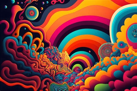 Premium Photo Colourful Psychedelic Background Design