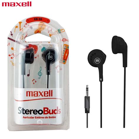Maxell EB 95 Earphone Stereo Earbuds For Samsung Oppo Laptop Black