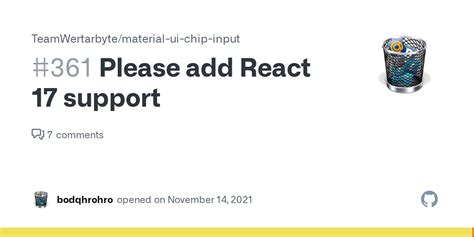 Please Add React 17 Support · Issue 361 · Teamwertarbytematerial Ui