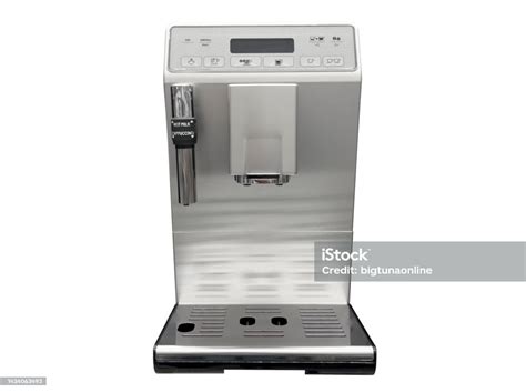 흰색 배경에 고립 된 현대 전기 커피 머신 격리 된 스테인레스 스틸 커피 머신 0명에 대한 스톡 사진 및 기타 이미지 0명 가정용 장비 가정의 방 Istock