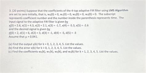 solved 3 20 points suppose that the coefficients of the