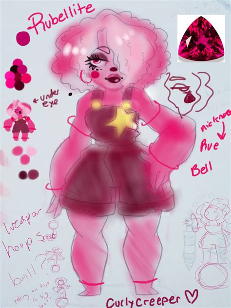 Steven Universe Gem Oc Rubellite Concept Art By Curlycreeper On