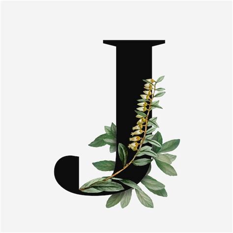 Free Vector Botanical Capital Letter J Vector