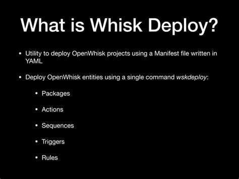 whisk deploy syncing openwhisk projects ppt