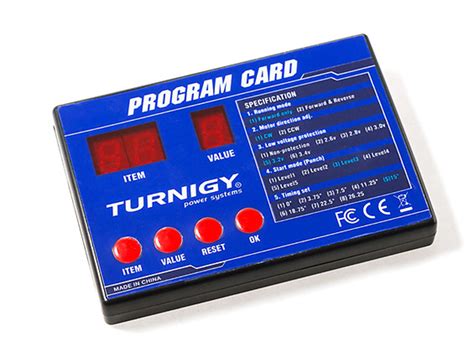 Turnigy Marine ESC Program Cards RC Boats Program Card HobbyKing