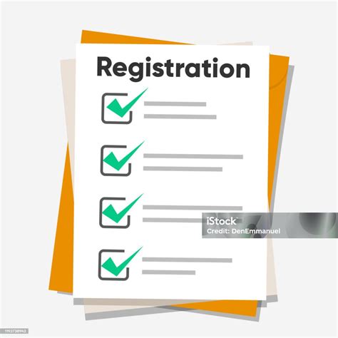Daftar Registrasi Clipboard Dan Tanda Centang Desain Gaya Datar