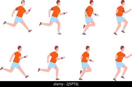 Man Run Cycle Animation Sequence Loop Animtion Sprite Sheet Vector Stock Vector Image Art Alamy