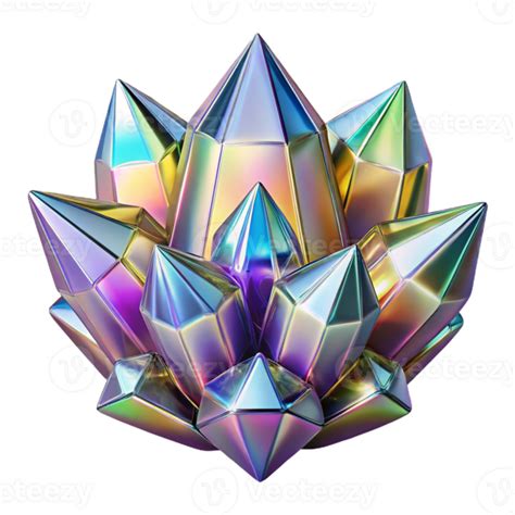 vibrant contemporary a cluster of crystalline structures refracting