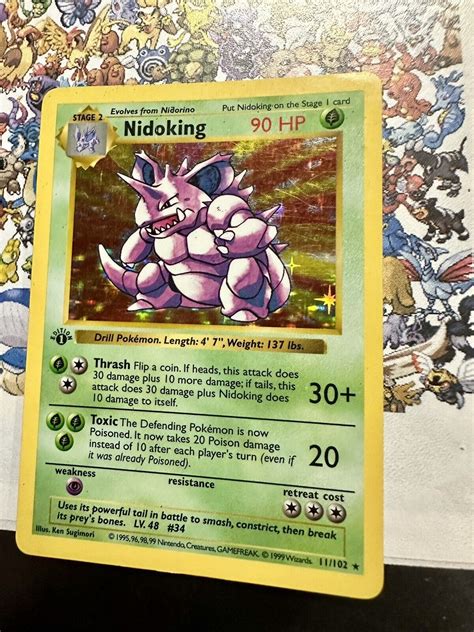 Pokémon ⭐️ Nidoking Base Set 11102 Holo 1st Edition Rare💎💎 Ebay
