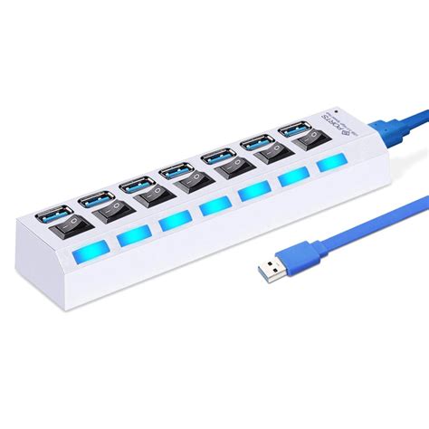 USB-концентратор SmartBuy SBHA-7307-W, 7 USB 2.0, цвет: белый ...
