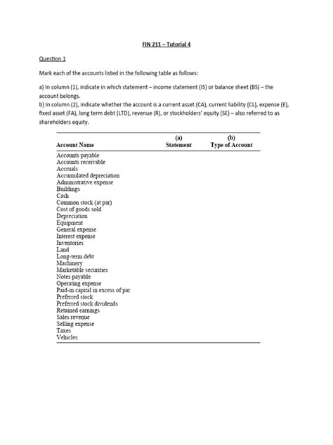 Tutorial 4 1 Pdf Expense Equity Finance