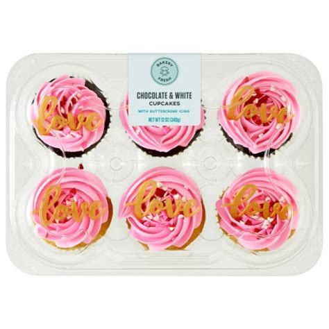 Bakery Fresh Buttercreme Iced Assorted Valentines Day Cupcakes 6 Ct