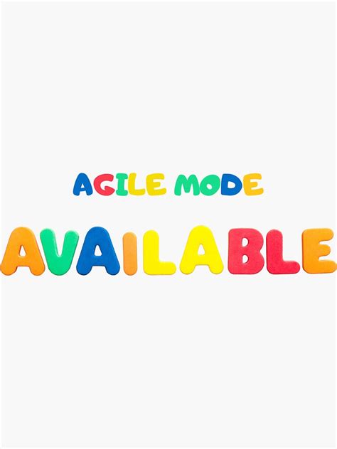 Agile Mode Available Toon Sticker For Sale By Agiledesign Redbubble