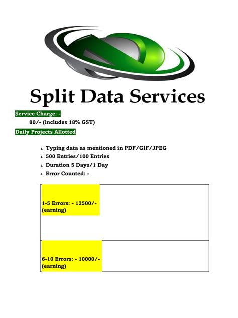 Split Data Services Pdf Computer File Pay Pal