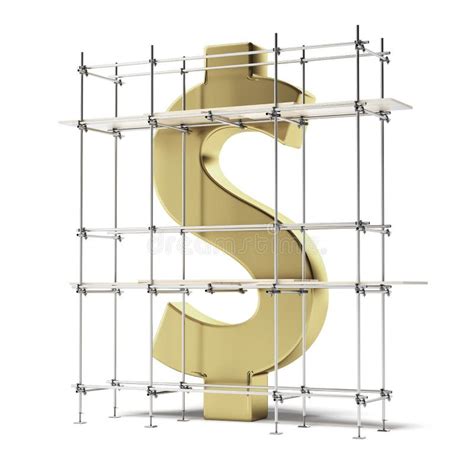 Símbolo Del Dólar Dorado Con Dos Líneas Verticales Ilustración Del
