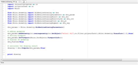 Python Usage Of HiddenLineDrawing Class Example Scripting McNeel Forum