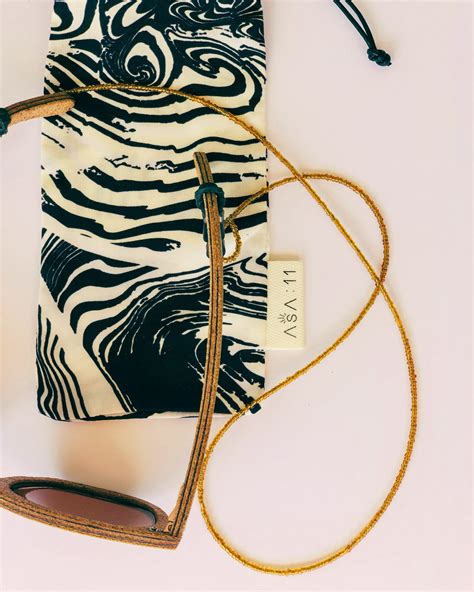 Beaded Sunglasses String And Pouch Gold Asha Eleven