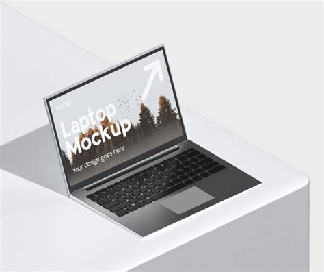 Download 3d Static Mockup Device Laptop On Podium Platform Minimalism