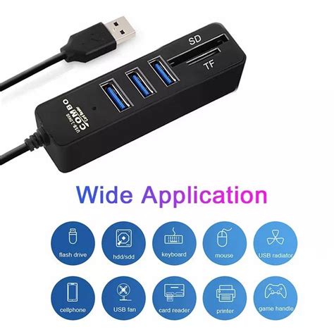 Usb Hub 3 0 High Speed Splitter Adapter Cable Sd Tf Card Reader Combo Shopee Philippines
