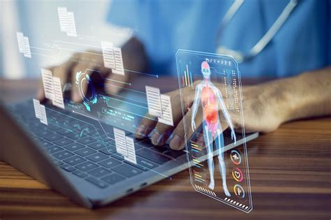 Premium Photo Doctor Using Computer Research Data For Treatment