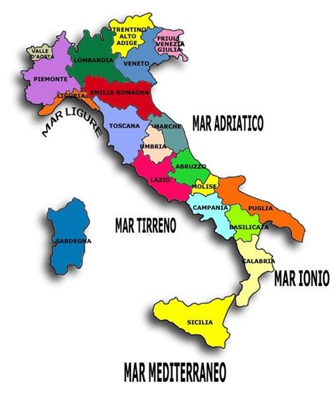 Mapa Da Itália Regiões E Províncias Italianas Geografia Mondo L