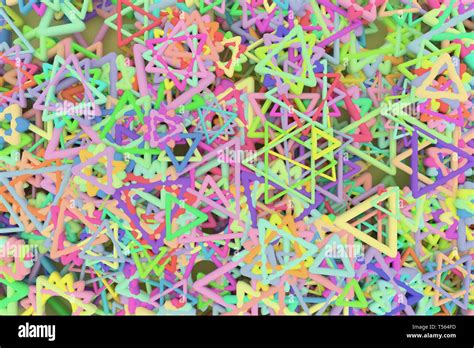 Cgi Geometric Bunch Of Triangle And Star View From Top For Design