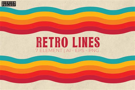 7 Retro Lines Retro Sublimations Graphic By Qidsign Project · Creative
