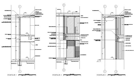 Detail Of Wall Section Structure 2d View Layout Autocad File