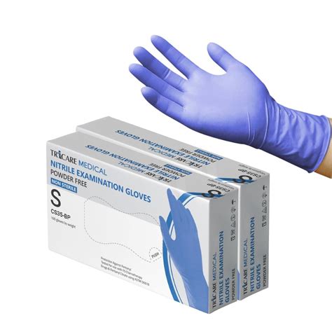 Tricare Medical Nitrile Exam Gloves Small 200 Count Deep Blue Chemo