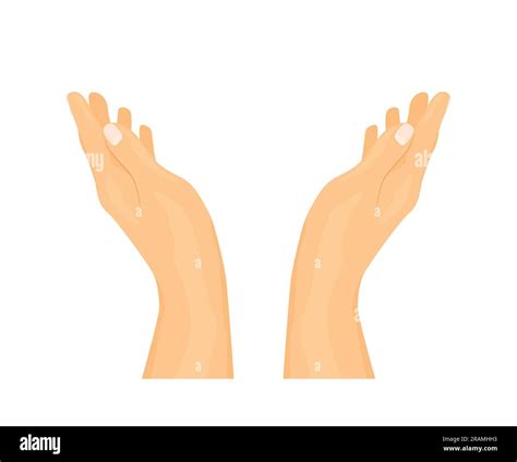 Hands In Praying Blessing Position Vector Illustration Stock Vector