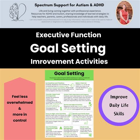 Executive Function Goal Setting Planner Goal Setting Worksheet Life