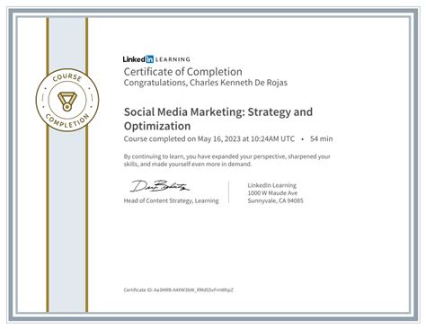 Charles Kenneth De Rojas On Linkedin Certificate Of Completion