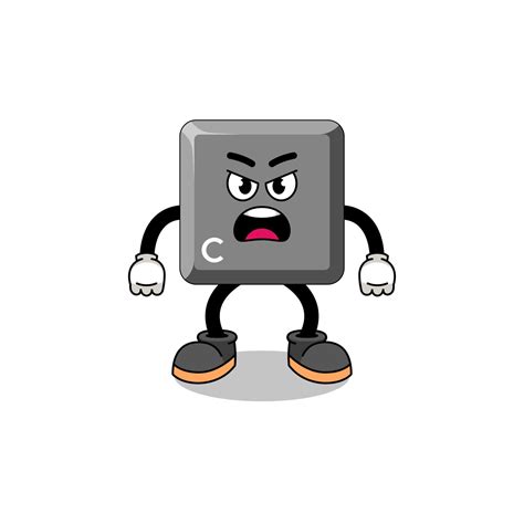 Keyboard C Key Cartoon Illustration With Angry Expression 16262680 Vector Art At Vecteezy