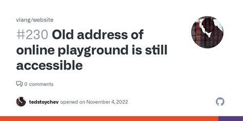 old address of online playground is still accessible · issue 230