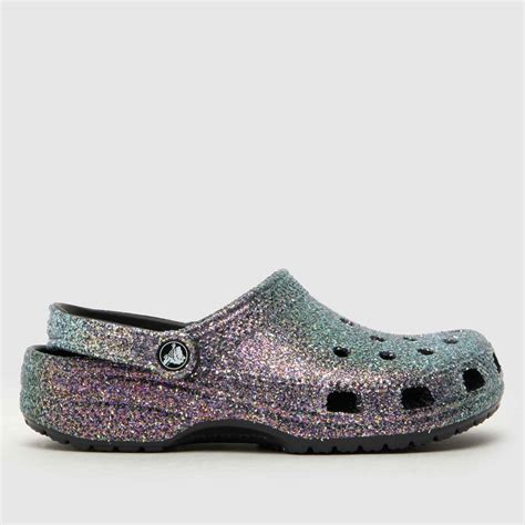 Crocs Classic Glitter Clog Sandals In Black Multi Shoefreak