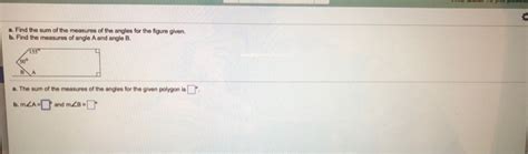 Solved A Find The Sum Of The Measures Of The Angles For The Chegg