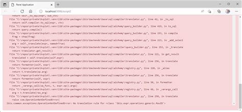 Monexceptionsoperationnotdefinederror No Translation Rule
