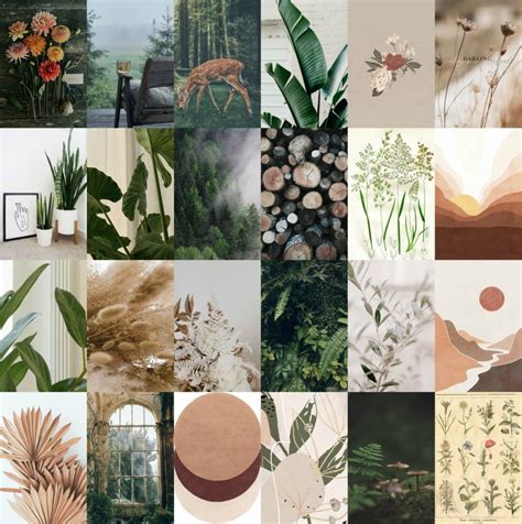 Wall Collage Kit Aesthetic Room Decor Boho Collage Kit Digital Etsy