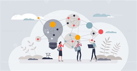 Virtual Brainstorming And Digital Business Teamwork Tiny Person Concept