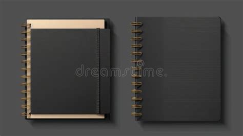 Graphite Spiral Wire Notebook Binding Template For Calendar Mockup