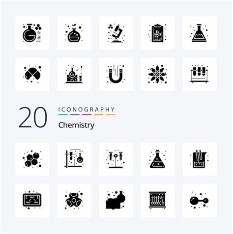 Premium Vector 20 Chemistry Solid Glyph Icon Pack Like Medicine Lab
