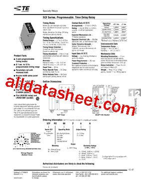 SCF Datasheet PDF TE Connectivity Ltd