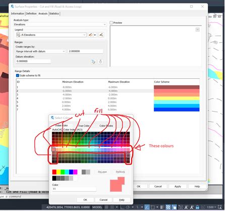 import of color scheme for depth range analysis autodesk community